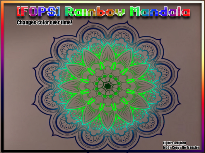 Second Life Marketplace - [FOPS] Rainbow Mandala
